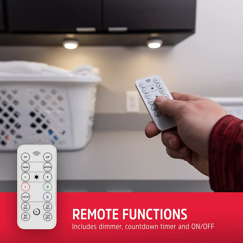 Energizer Battery Operated Color-Changing LED Puck Lights with Remote ...