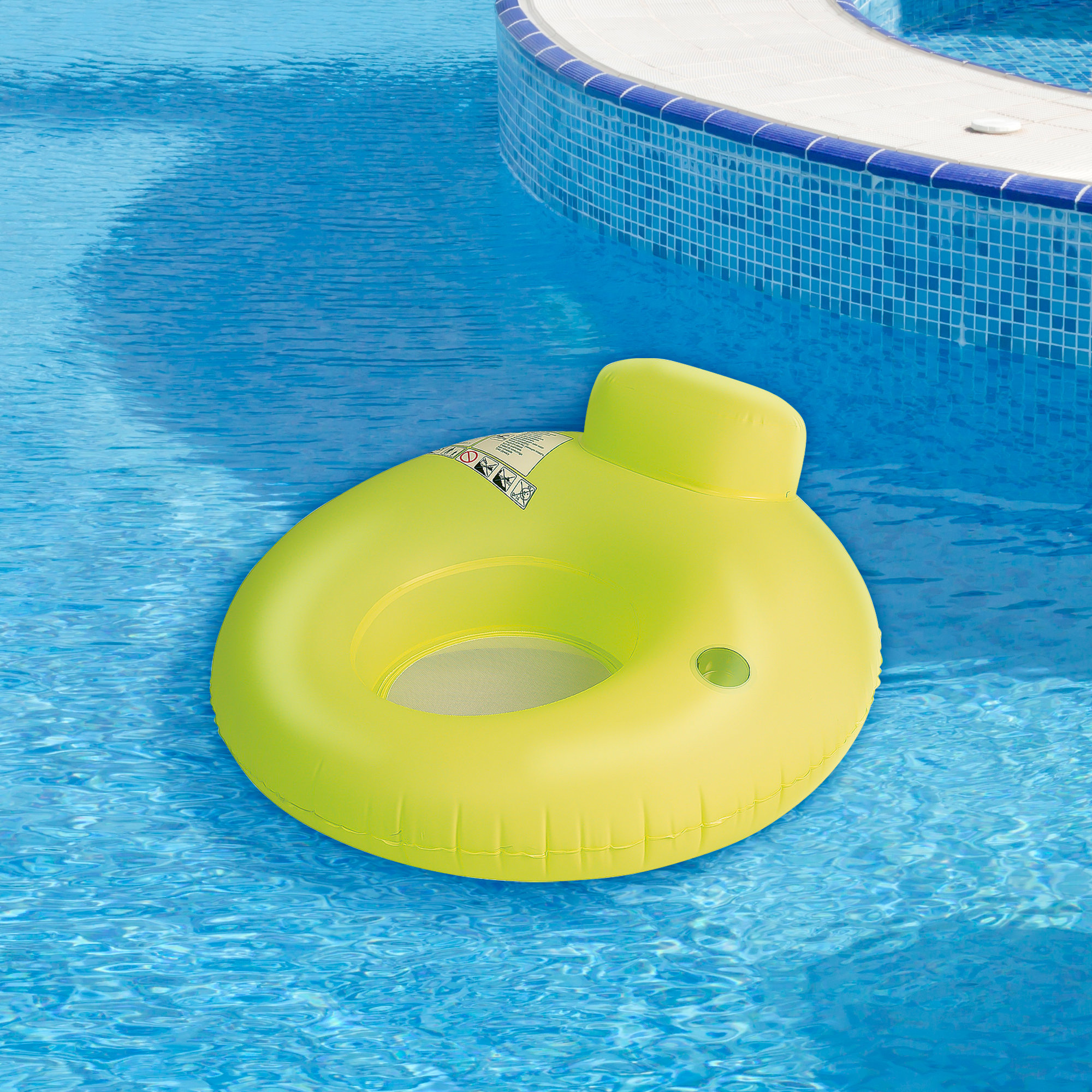 Pool Central Inflatable Yellow Inner Tube Water Sofa Swimming Pool ...