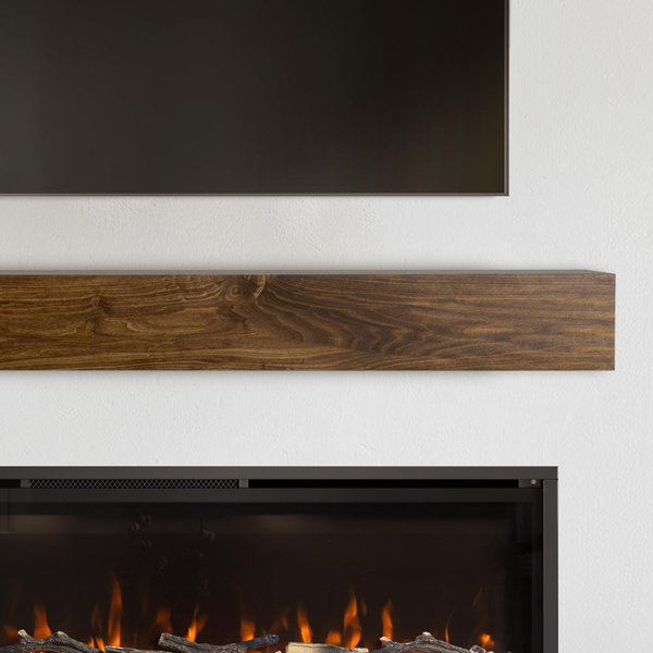 Modern Ember Boone Floating Wood Fireplace Mantel Shelf - 8 Inch Tall ...