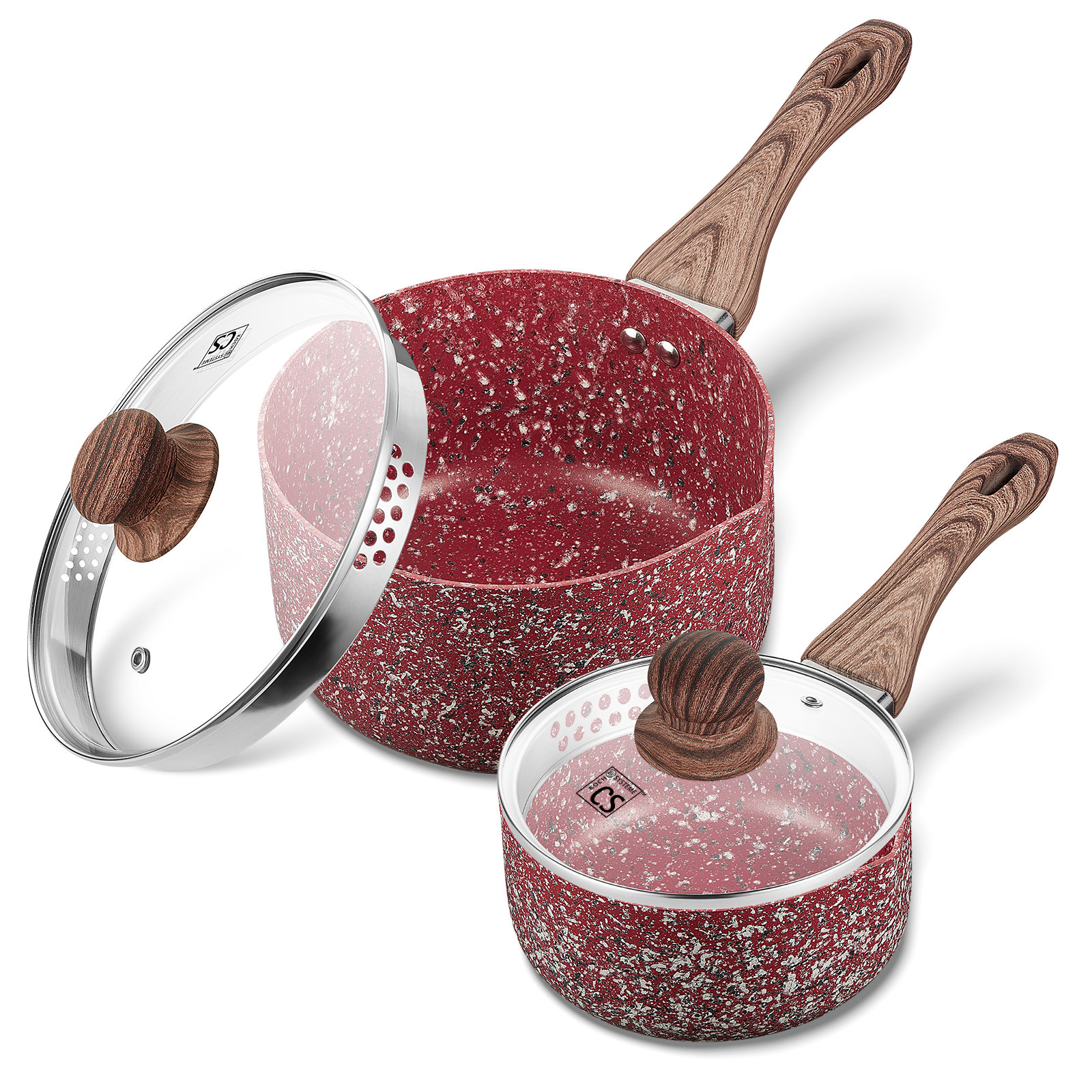 CS KOCHSYSTEME KOCH SYSTEME CS Nonstick Saucepan Set With Lid - 1.5 ...