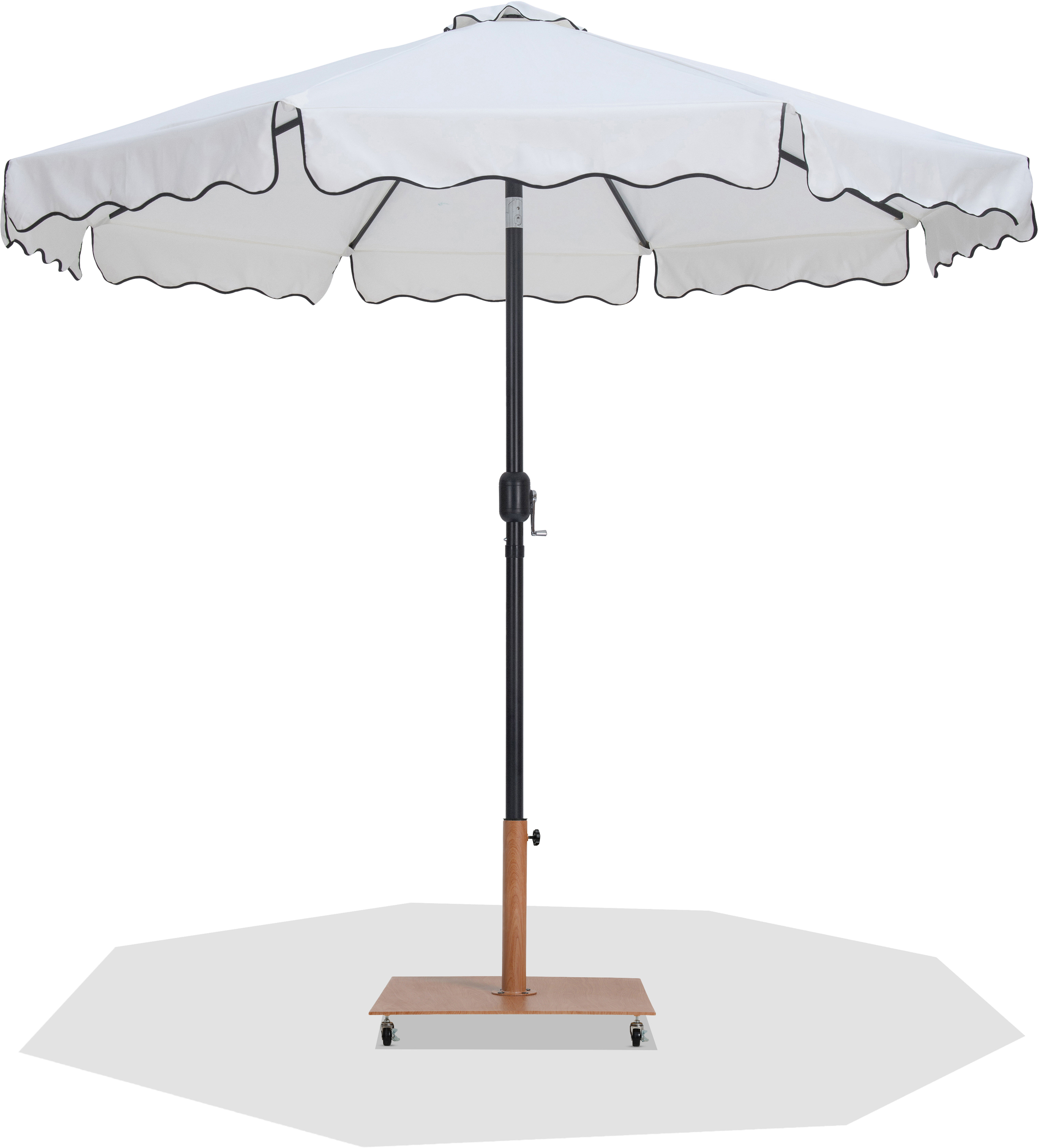 Arlmont & Co. Chavonte Fabric With Piping / Aluminum Patio Umbrella ...