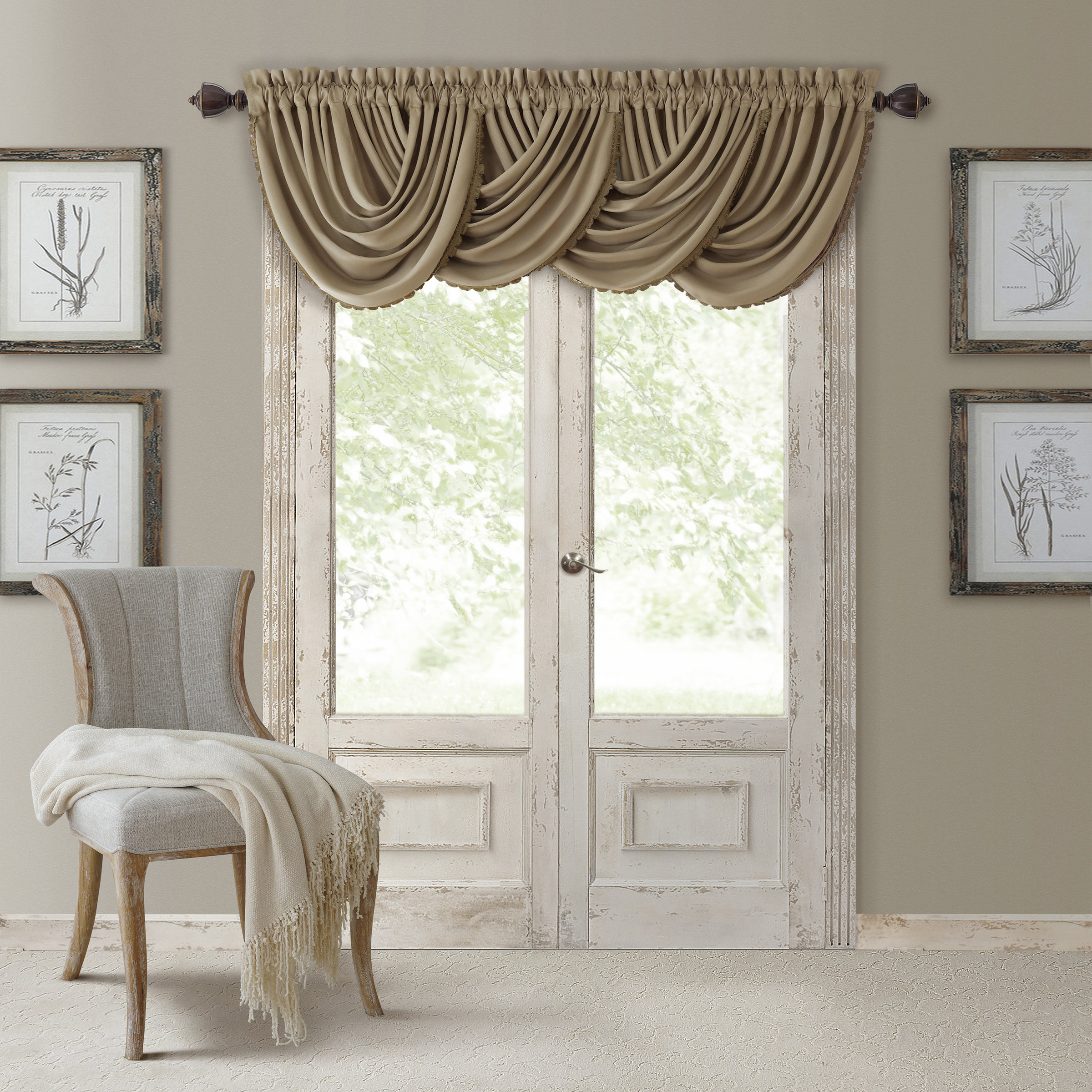 Astoria Grand Ardmore Solid Color Scalloped 52" Window Valance ...