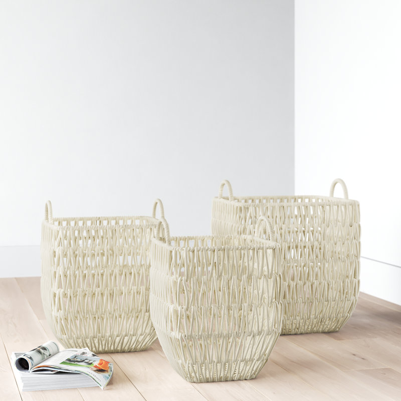 Beachcrest Home™ 3 Piece Fabric Basket Set | Wayfair