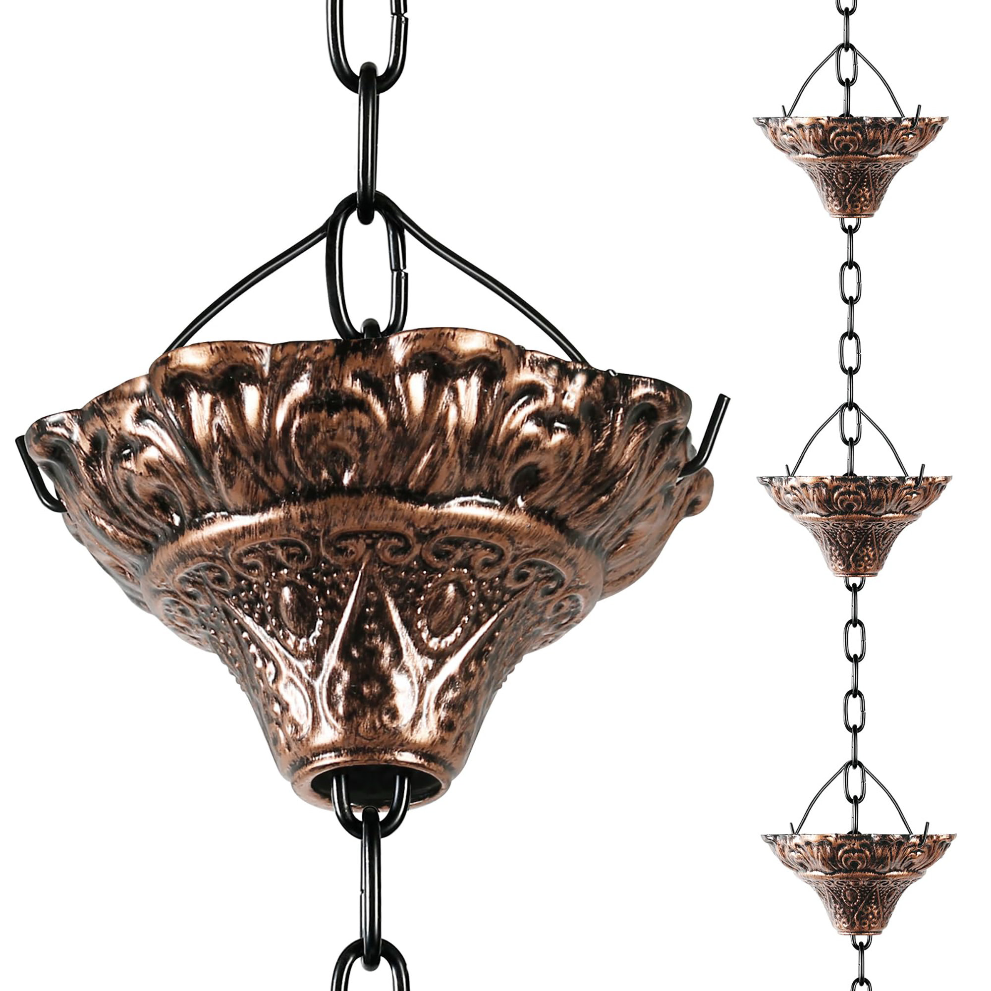 Arlmont & Co. 8.5 ft. Antique Bronze Rain Chain - Wayfair Canada