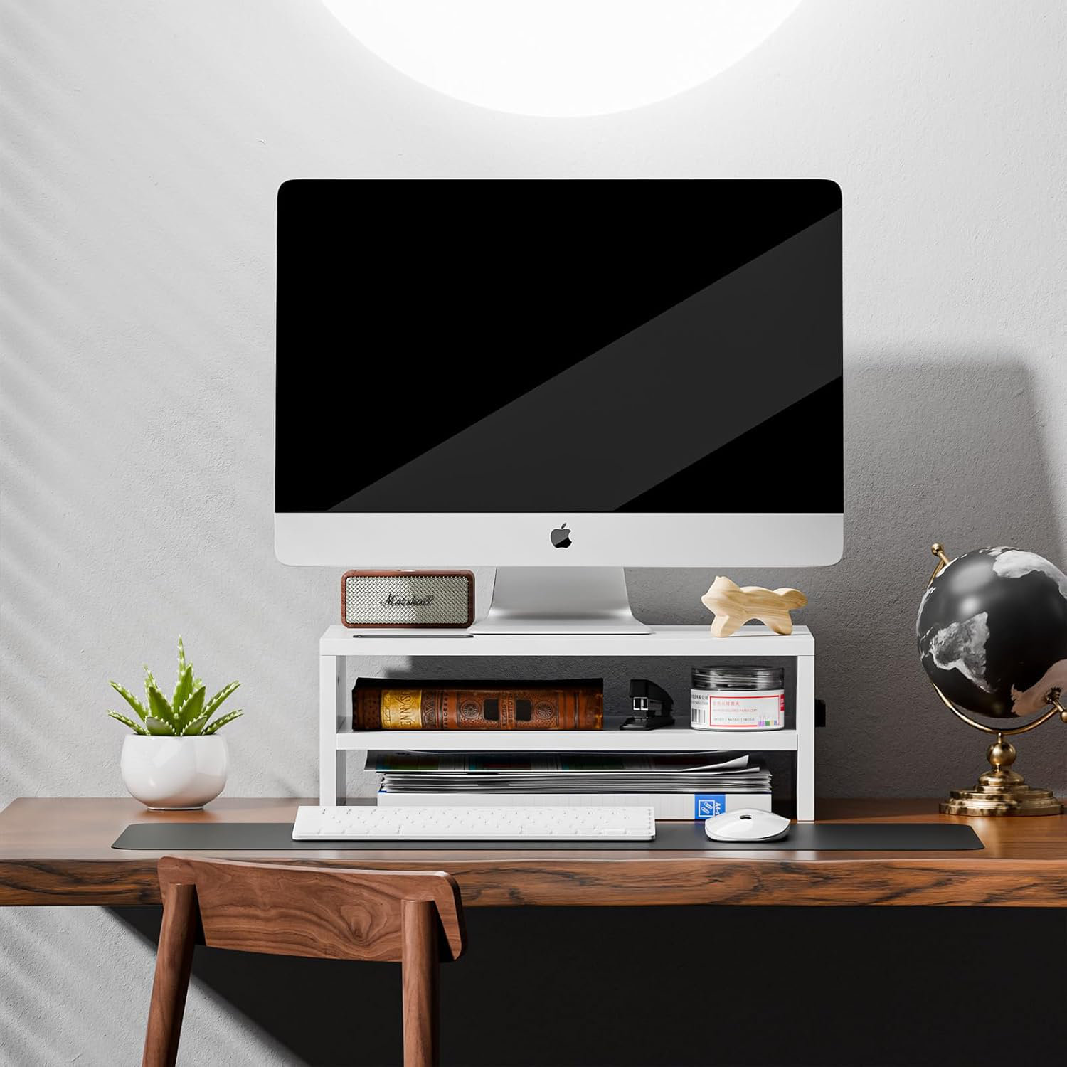 Inbox Zero Monitor Stand Riser, 16.5 Inch 2 Tier Computer Monitor Stand ...