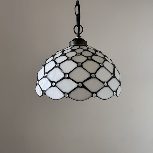 Fleur De Lis Living Decker Tiffany Pendant Lighting Plug in White ...