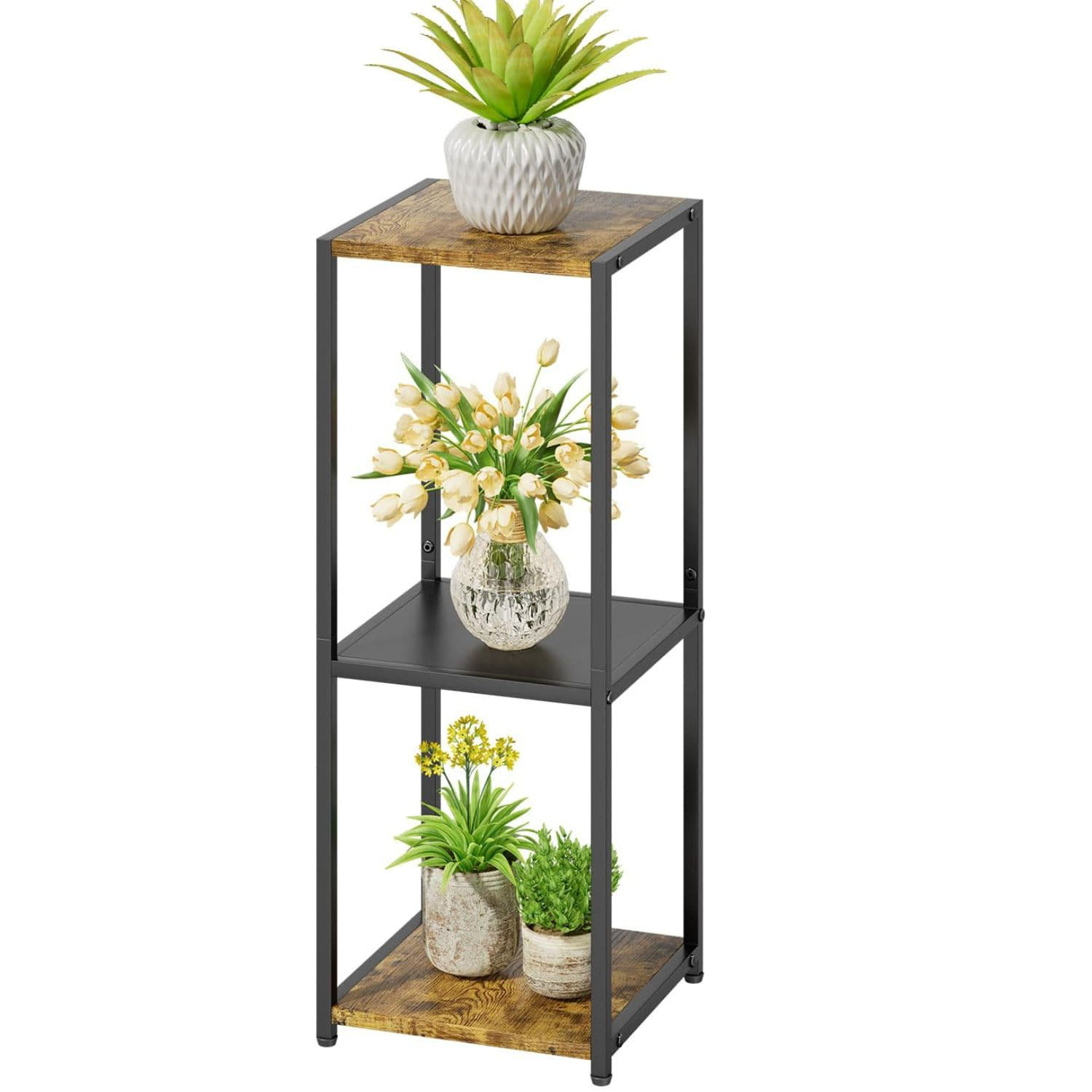 17 Stories 3-Tier Metal and Wood Corner Tall Plant Stand - Wayfair Canada