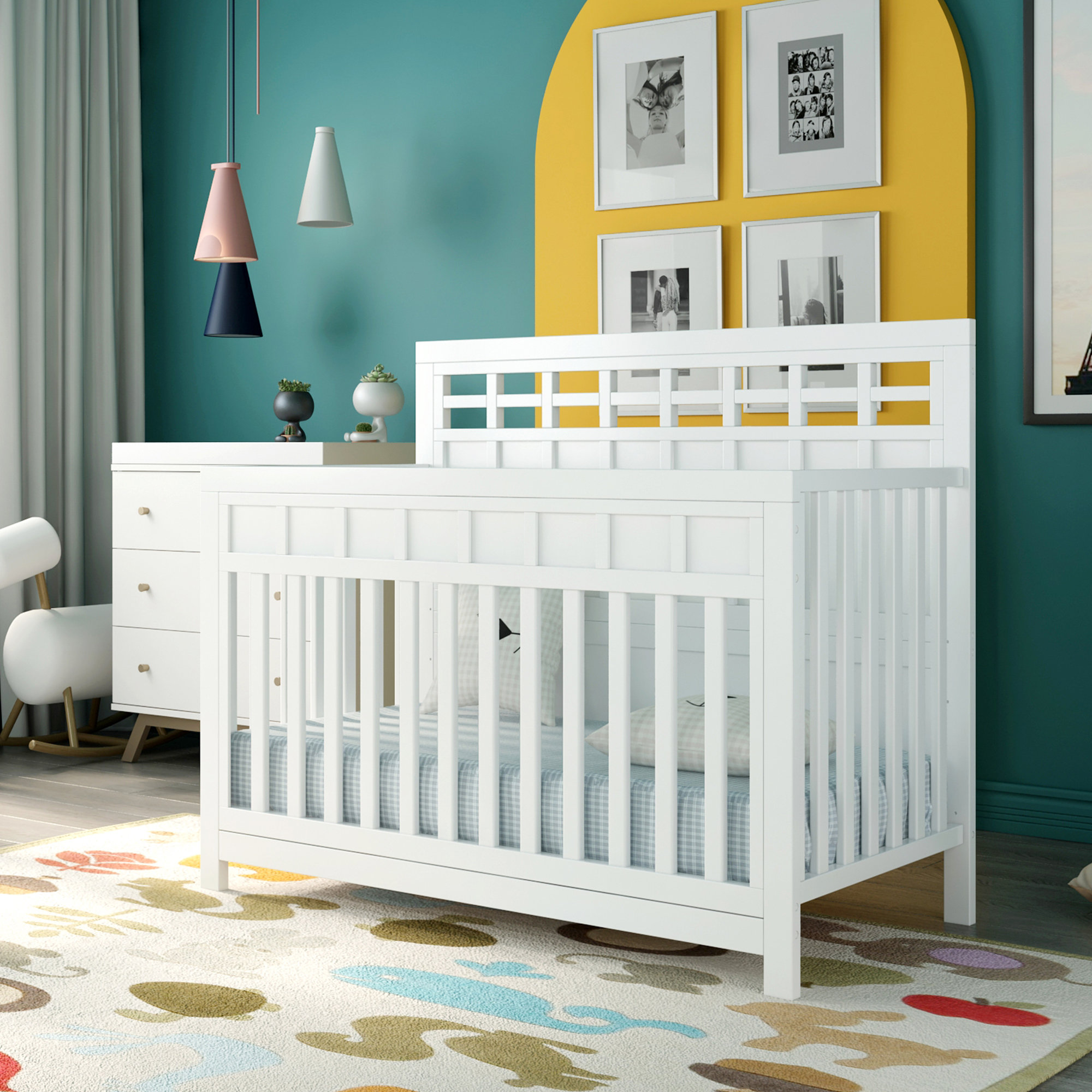 Harriet Bee Stewartville Adjustable Height Crib | Wayfair