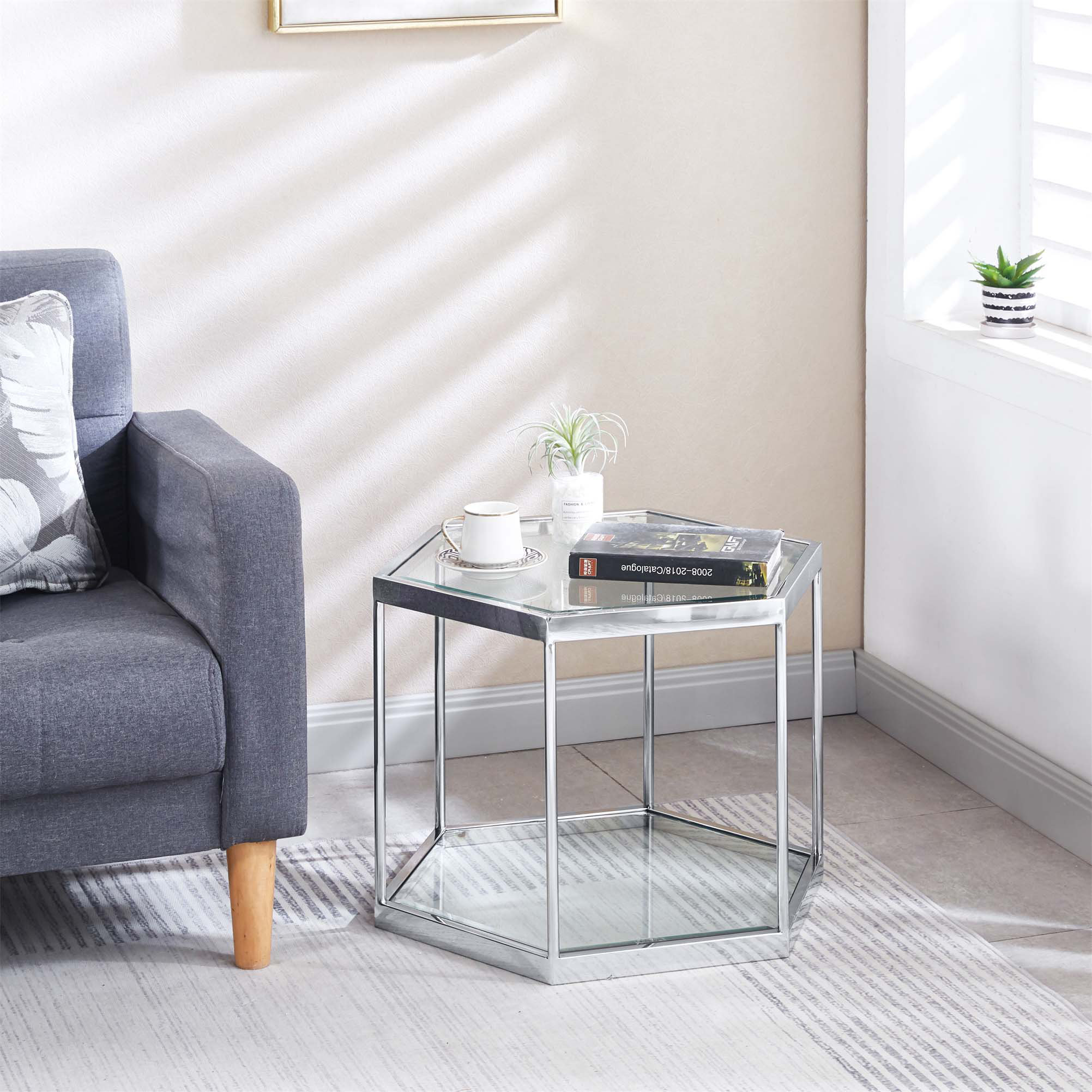 Ivy Bronx Modern Glass Coffee Table with Frame - Wayfair Canada