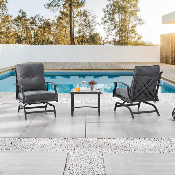 Winston Porter 3-Piece Spring-Rocking Conversation Set & Reviews | Wayfair