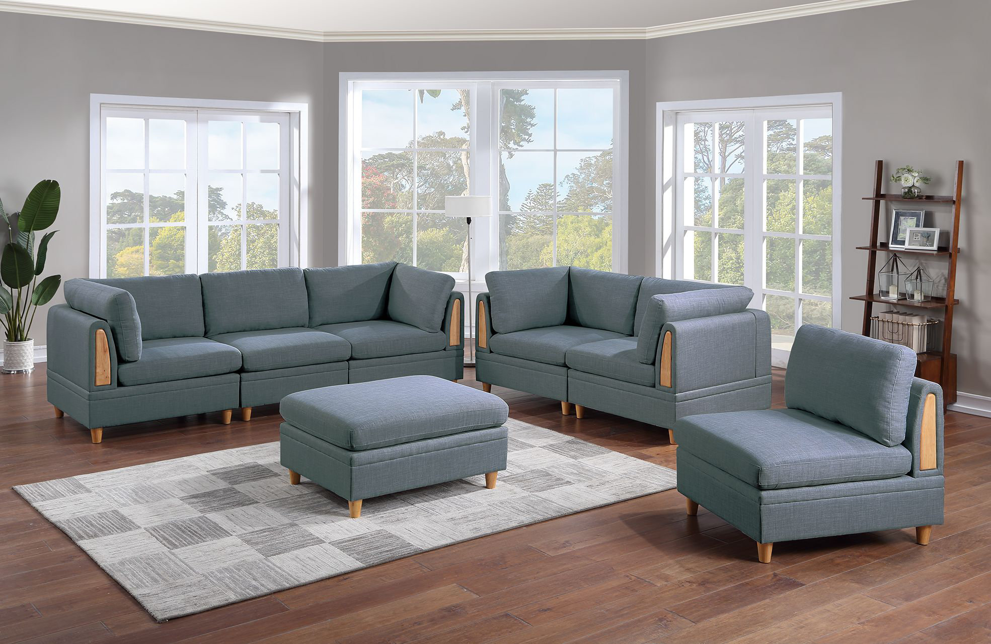 Hokku Designs Lemarr 7 - Piece Upholstered Sectional | Wayfair