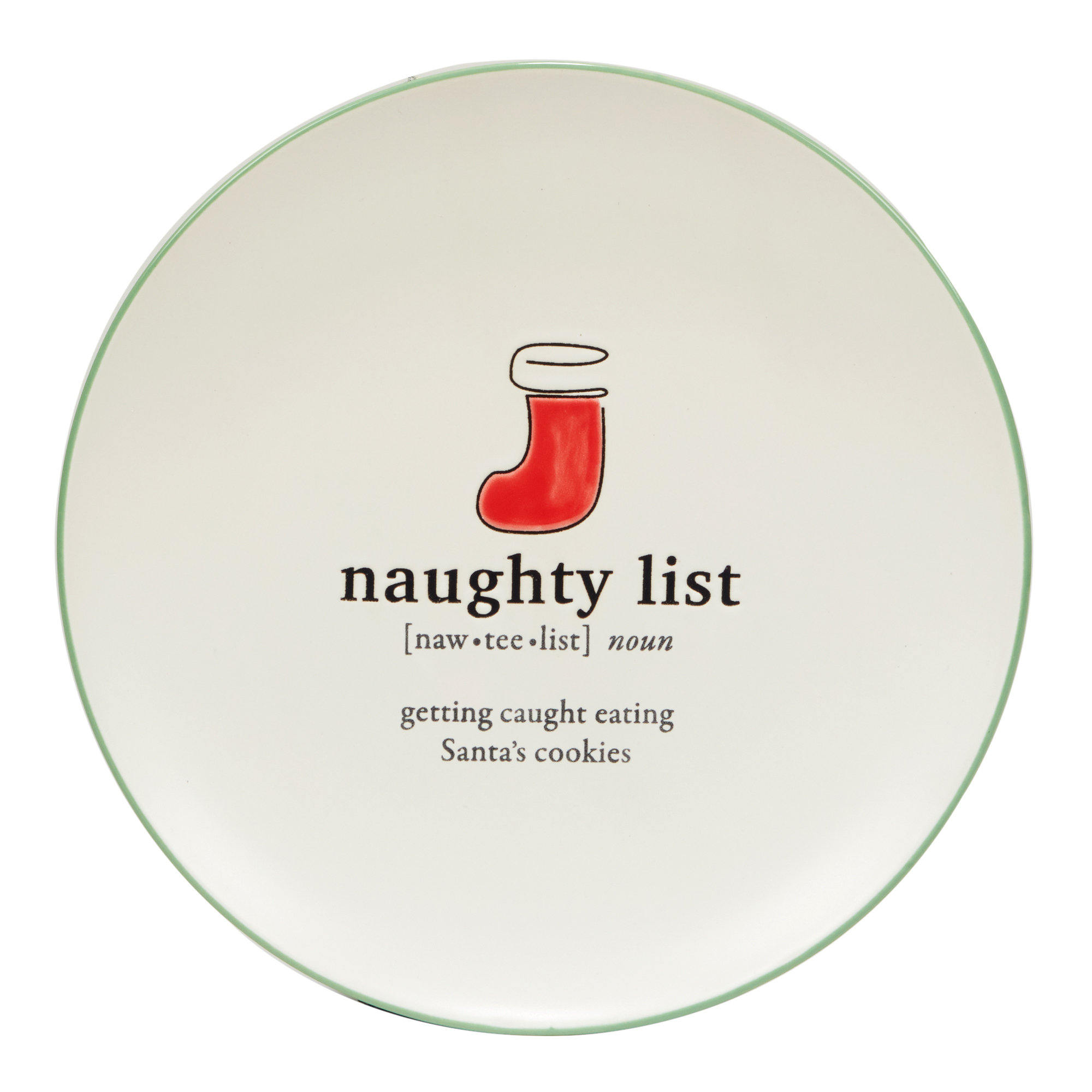 Certified International Christmas Fun Green Sayings Set of 6 Dessert ...