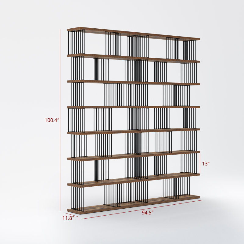 17 Stories Lotus 7-tier Antique Walnut Color Etagere Display ...