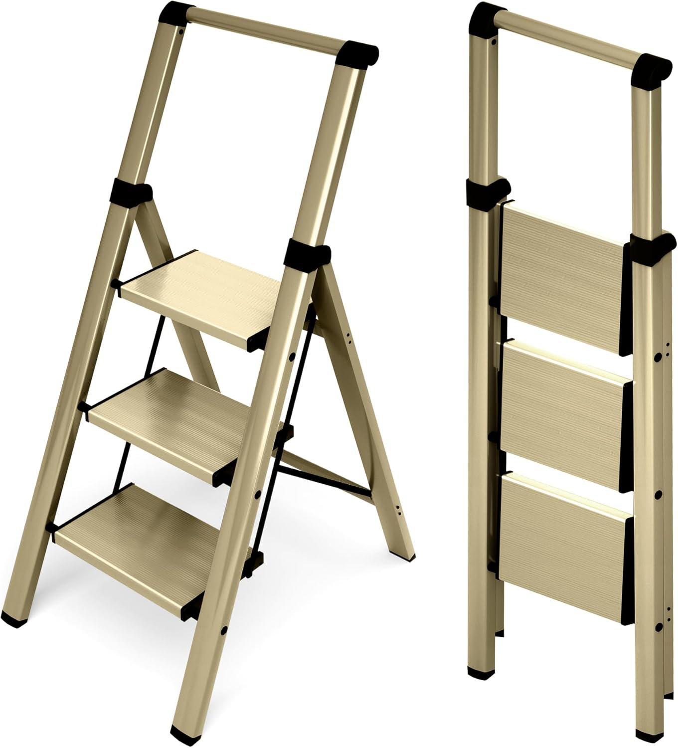 WFX Utility™ 3-Step Foldable Aluminum Ladder With U-Shape Handgrip ...