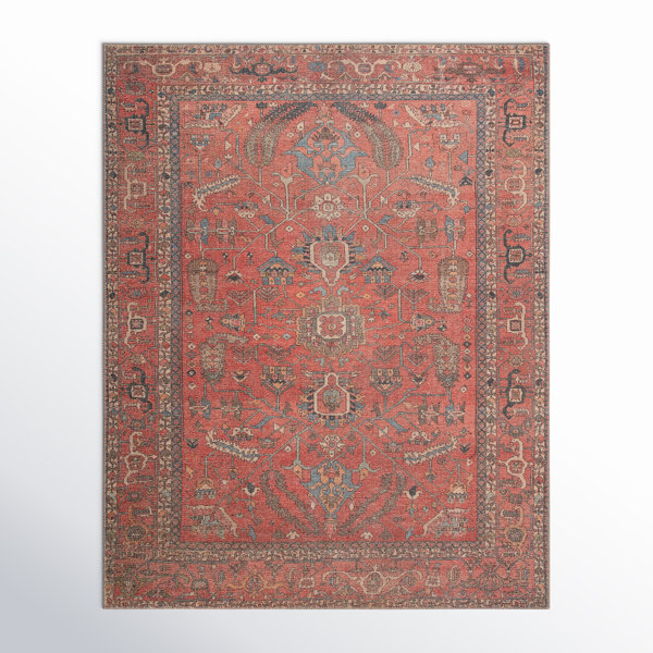 Birch Lane™ Machine Washable Brixey Oriental Red Area Rug & Reviews ...