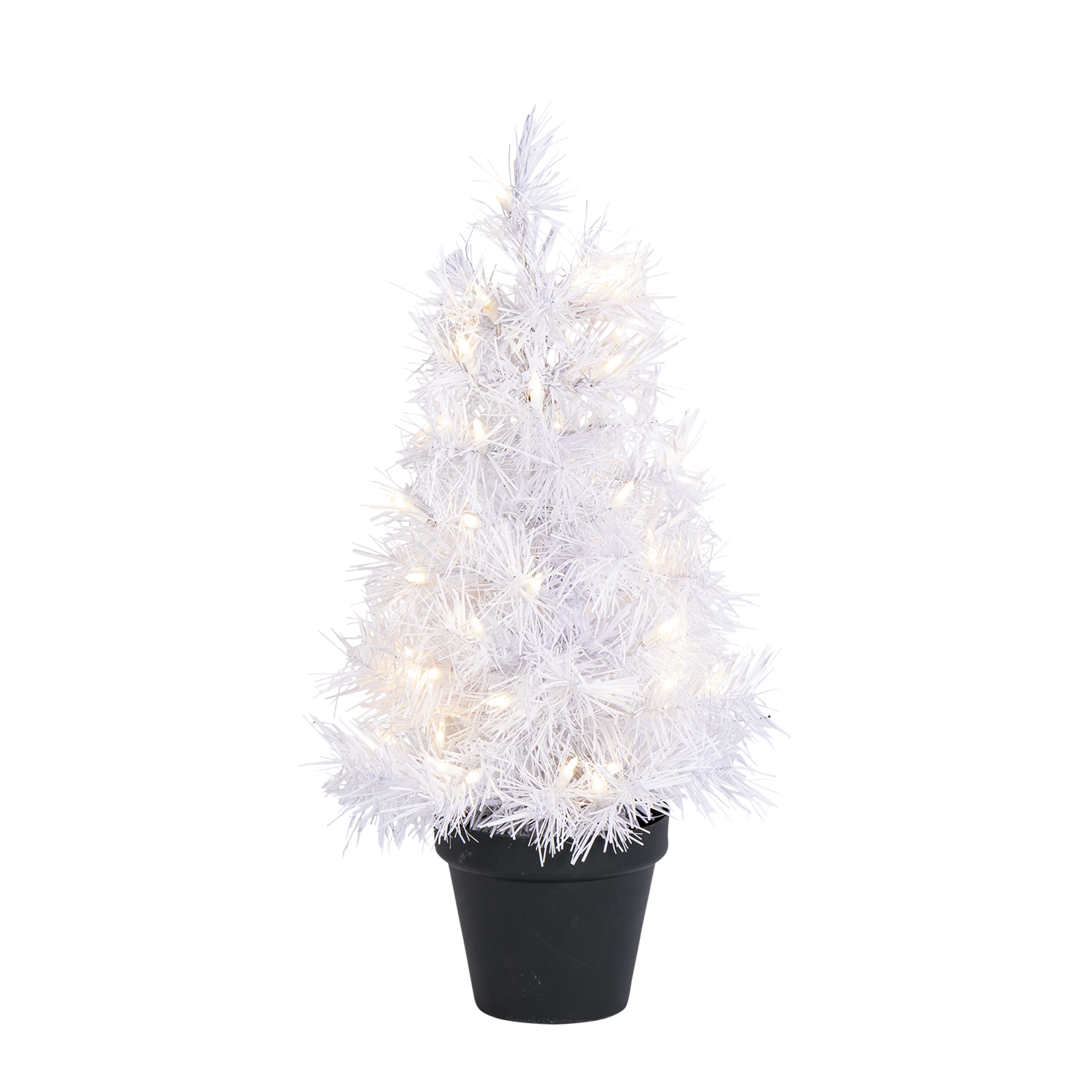The Holiday Aisle® Elegant 24 Inch White Artificial Tree With Warm ...
