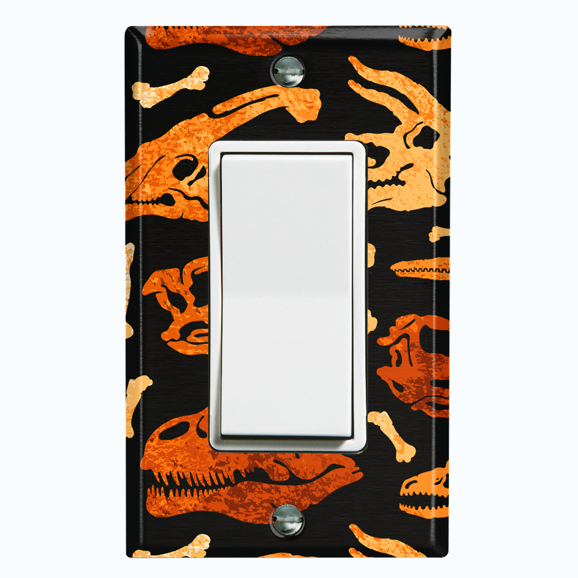 WorldAcc Metal Light Switch Plate Outlet Cover (Dinosaur T-Rex Skull ...