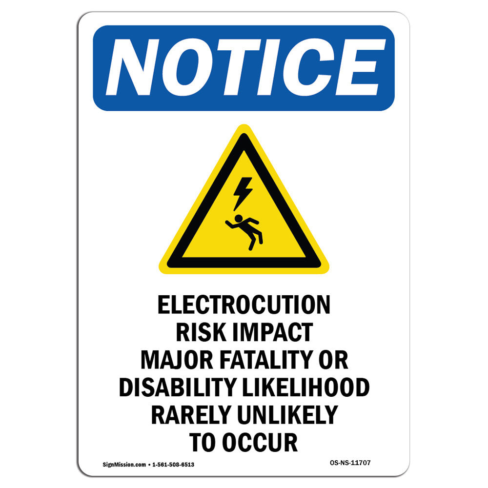 SignMission OSHA Notice - Electrocution Risk Sign With Symbol | Heavy ...