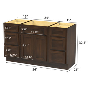 Home Beyond 54'' Single Bathroom Vanity Base Only | Wayfair