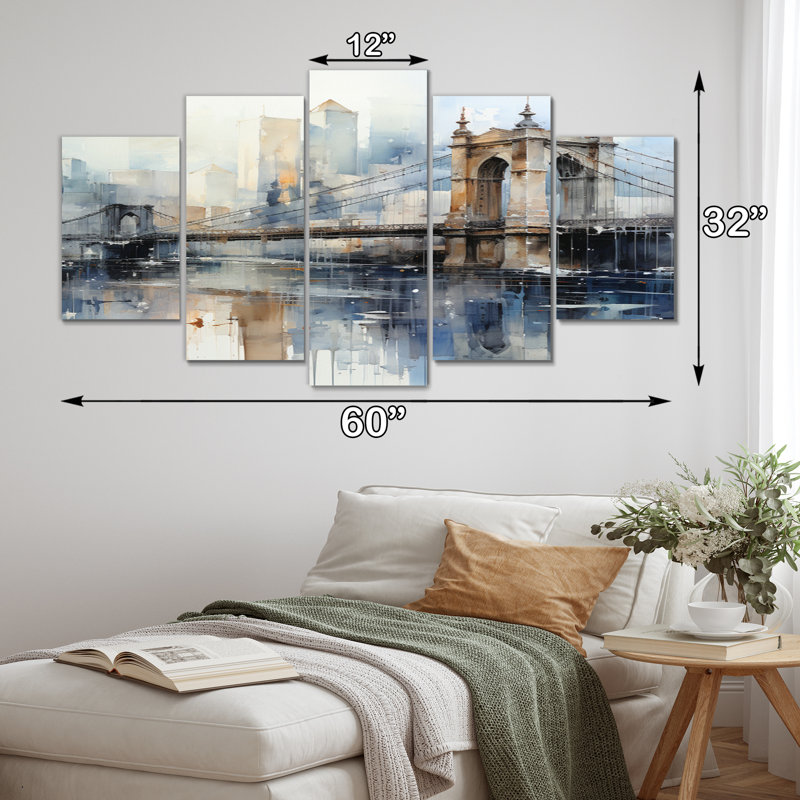 Design Art Blue Bridge Reflective Connections - Architecture Metal Wall ...
