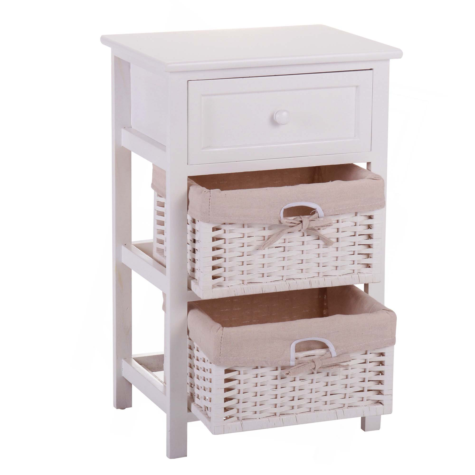 George Oliver One Drawer Nightstand With Two Removable Baskets,Storage ...