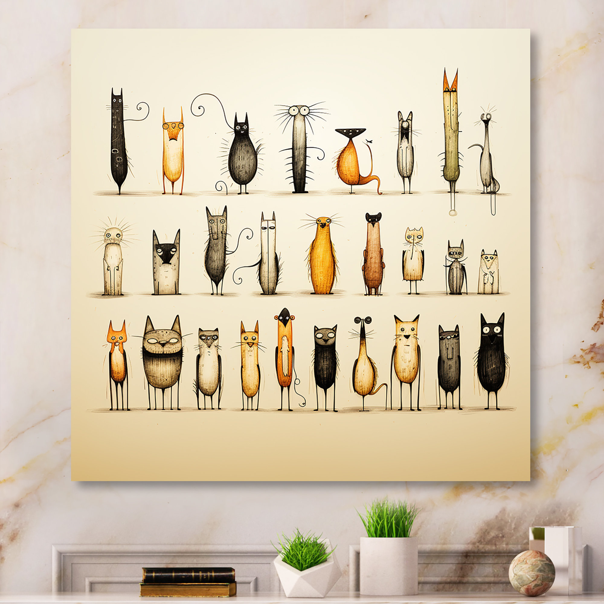 Lark Manor™ Grey Childrens Monsters Nursery Pattern II - Fractal Metal ...