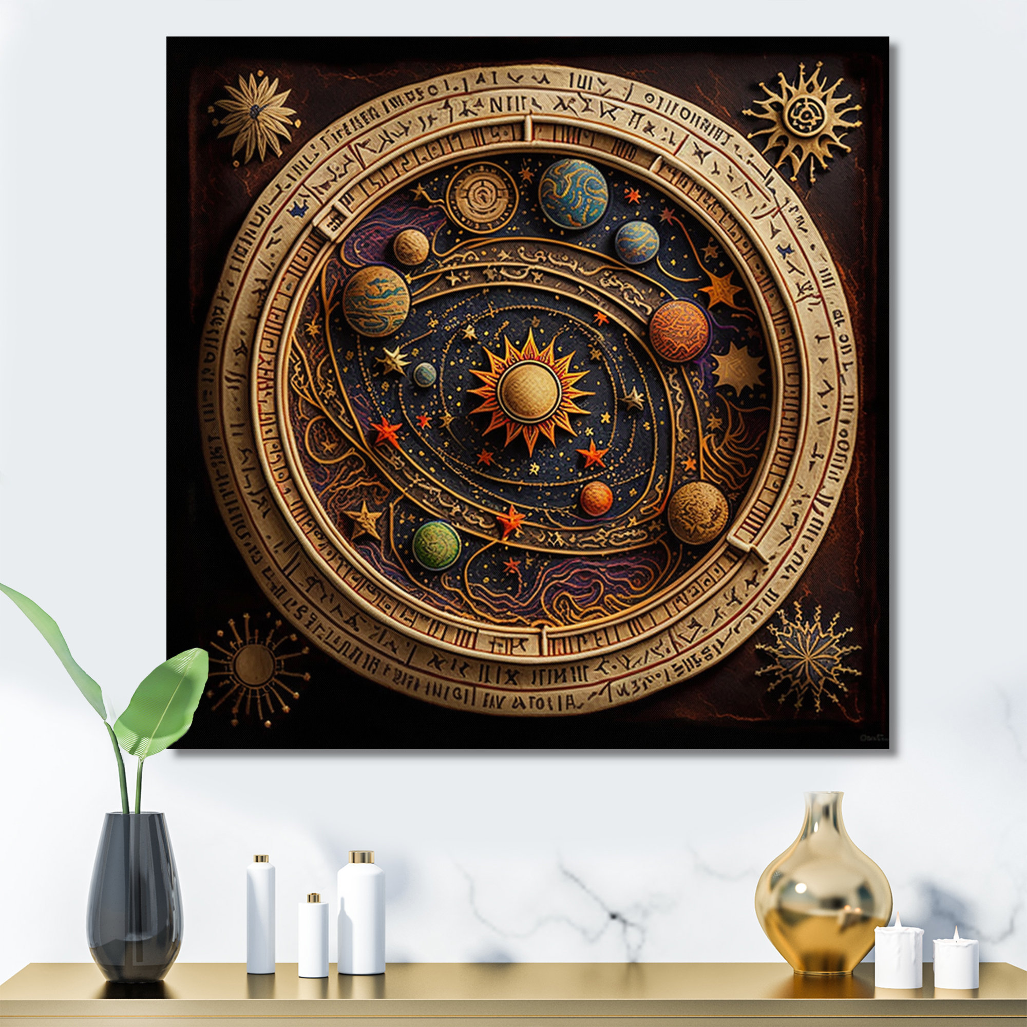 Bungalow Rose " Ancient Cosmic Cartography " Print on Canvas | Wayfair