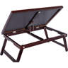 Dakota Fields Bamboo Lap Tray With Black Top Adjustable Laptop Desk ...