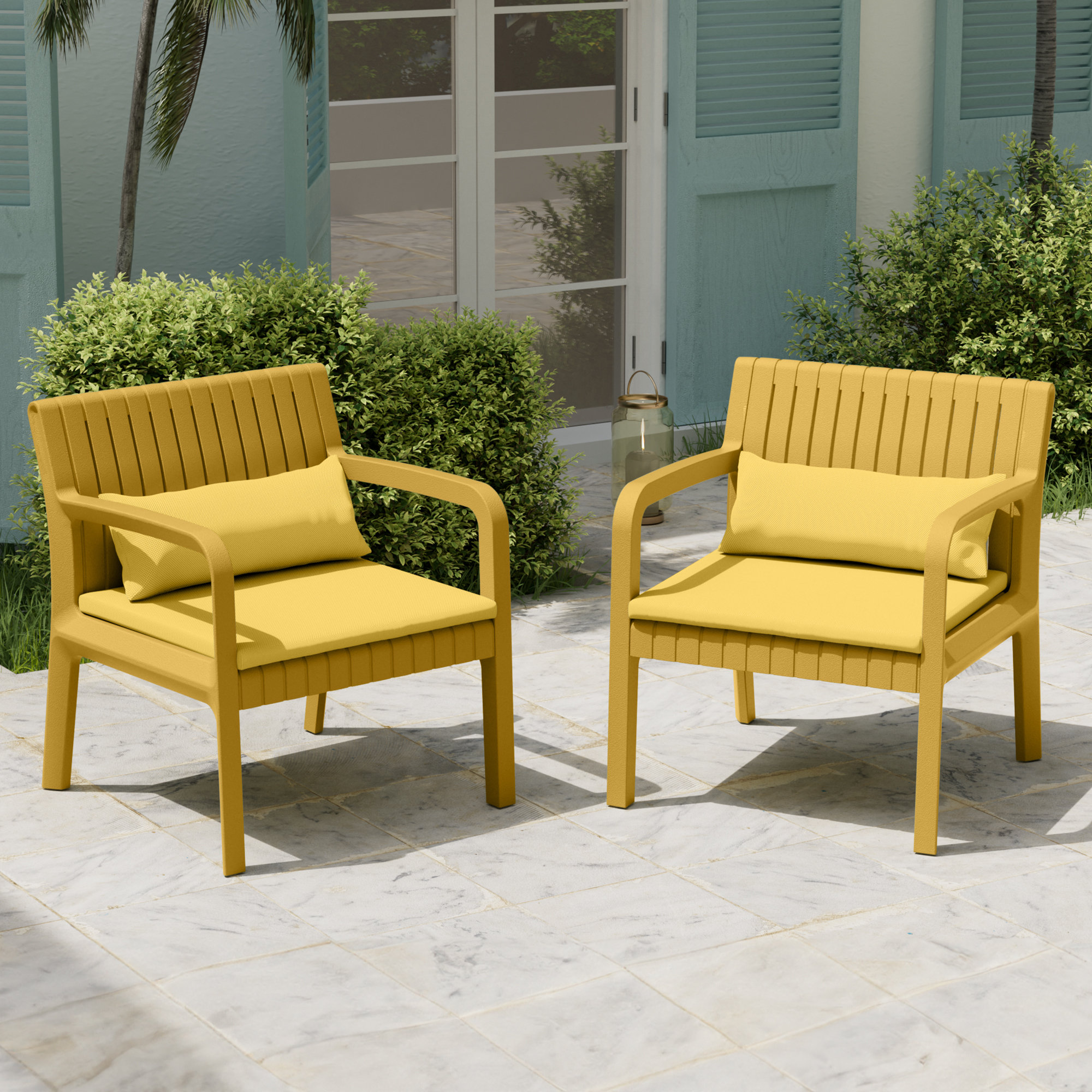 Latitude Run® Leeanna Resin Patio Chair with All-Weather Cushion | Wayfair