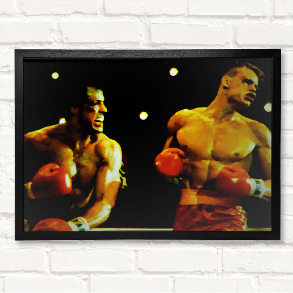 ClassicLiving Rocky Fighting Back - Closed Corner Frame Print on Wood ...