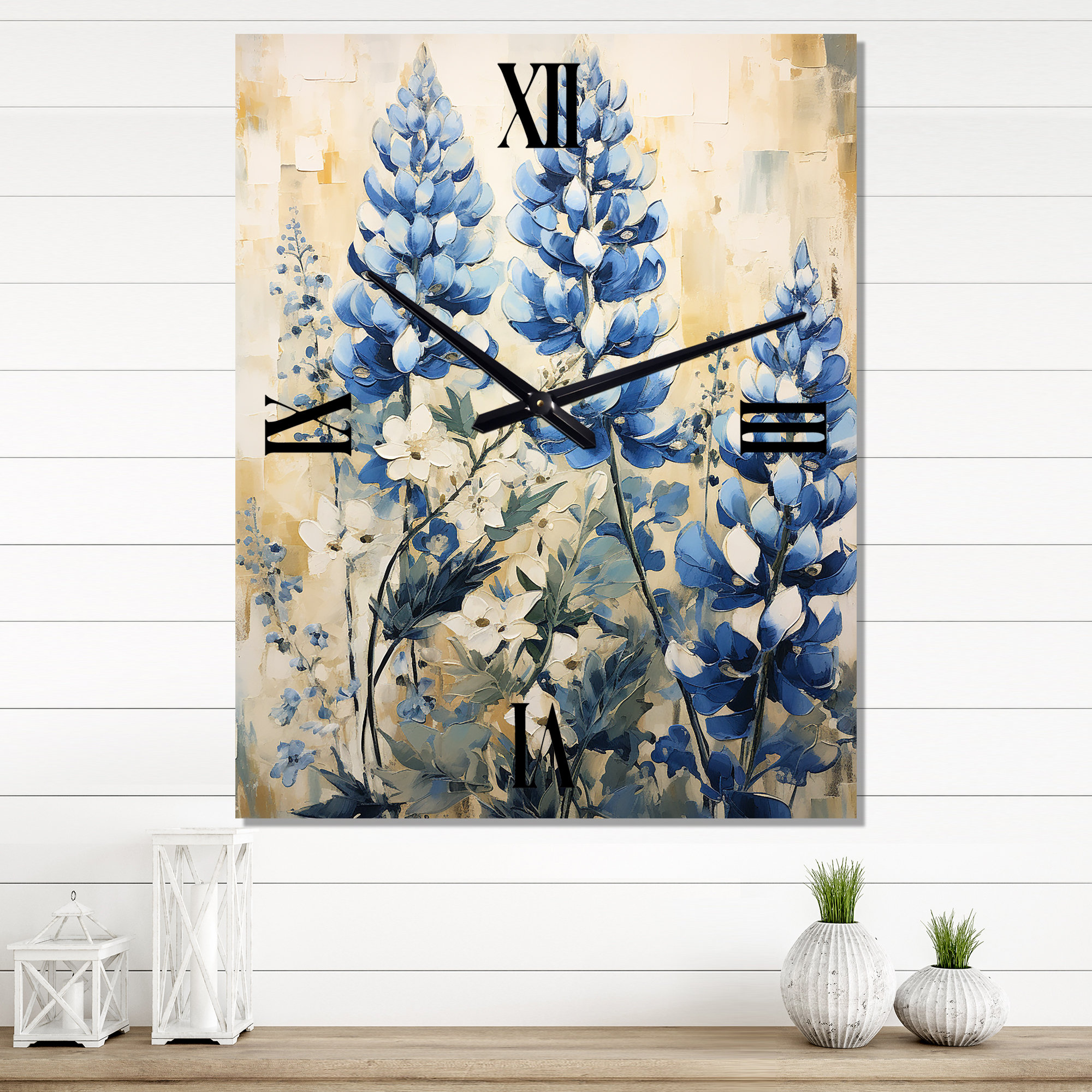 Latitude Run® Blue Bonnets Tranquility III - Blue Bonnets Wall Clock ...