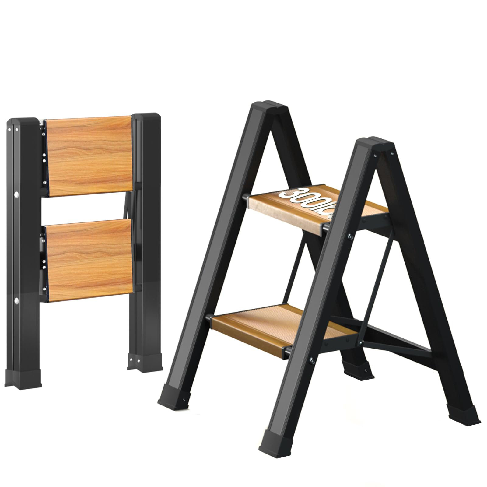 WFX Utility™ 2 Step Ladder, Folding Step Stool With Wide Anti-Slip ...