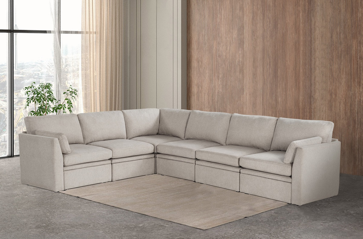Latitude Run® 6 Piece L-shape Modular Fabric Sectional | Wayfair