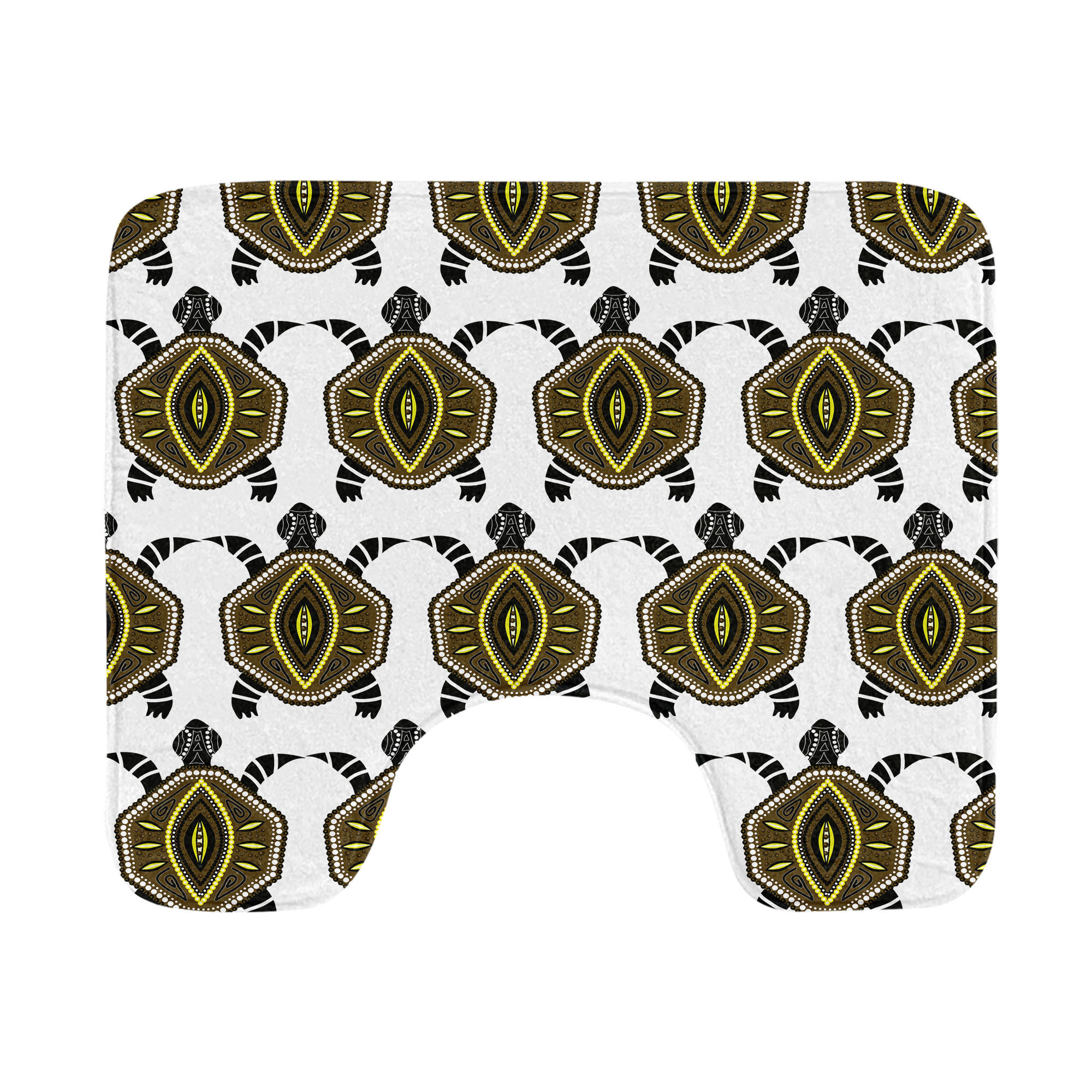 Dakota Fields Turtle Toilet Mat U-Shape Bathroom Rug 20" Brown Yellow ...