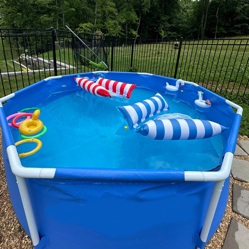 JASODI 8' x 30" Outdoor Round Frame Above Ground Swimming Pool Set with ...