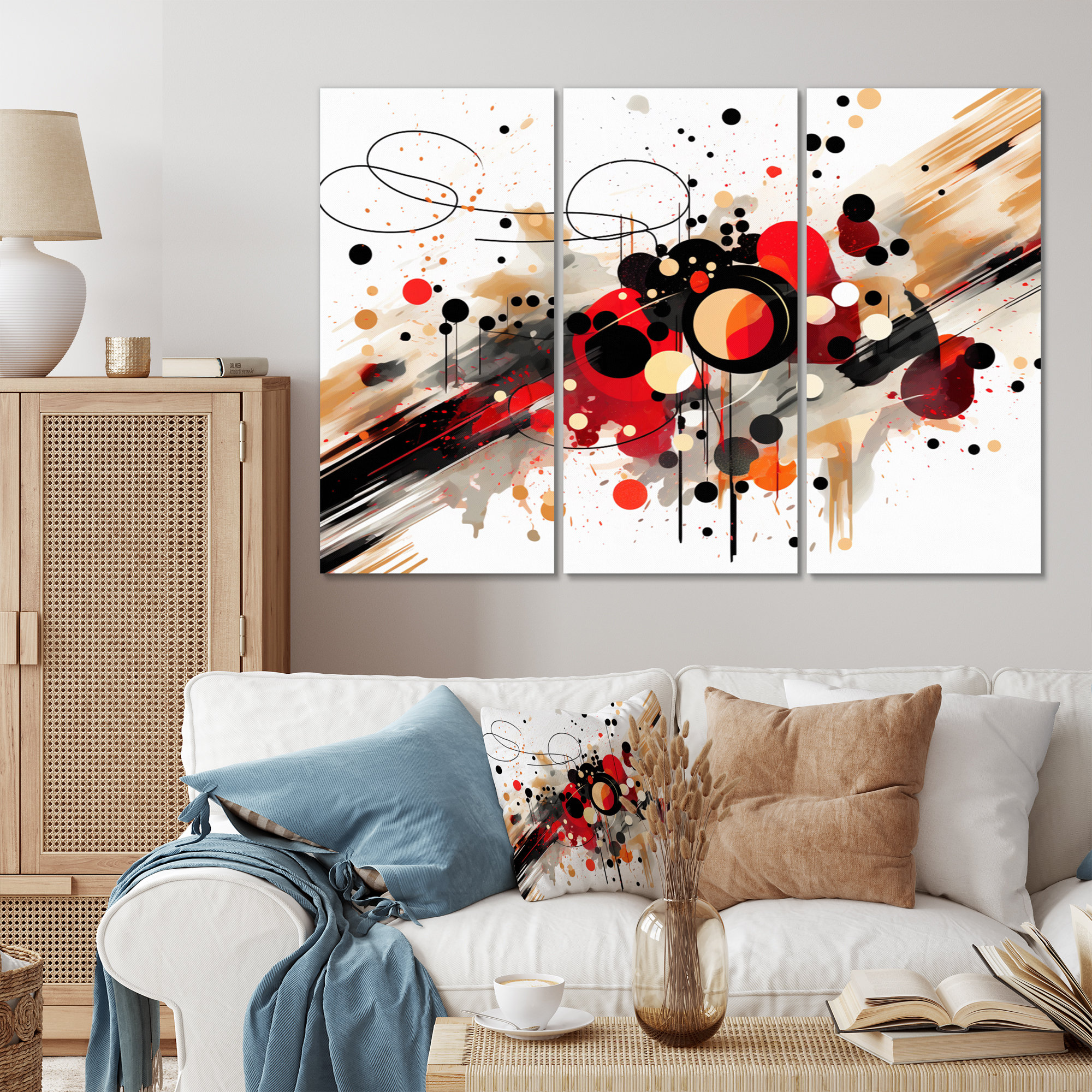 Wade Logan® Red Black Abstract Dreamscape I - Abstract Shapes Metal ...