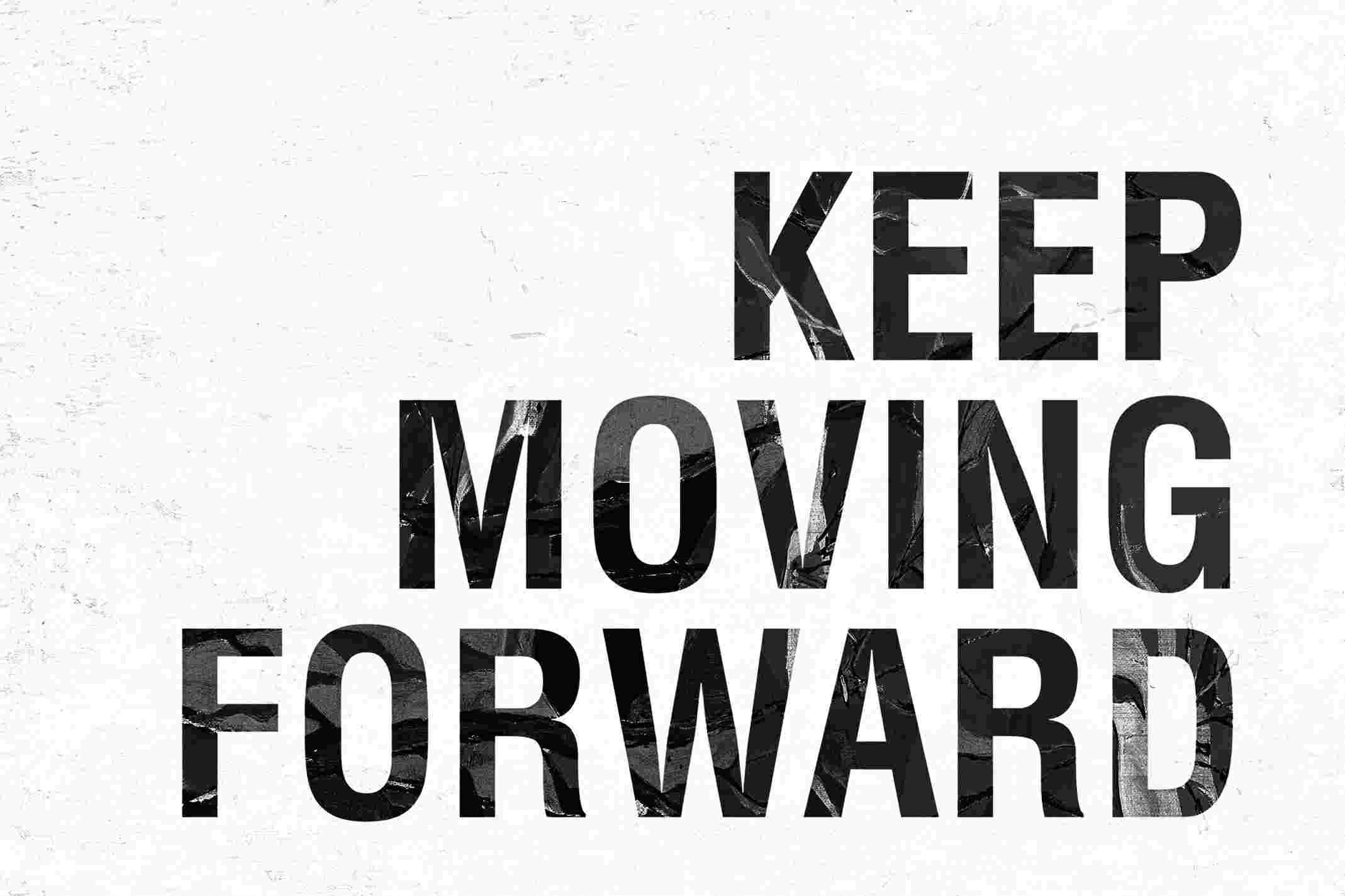 Ebern Designs Keep Moving Forward Black and White - Wrapped Canvas ...