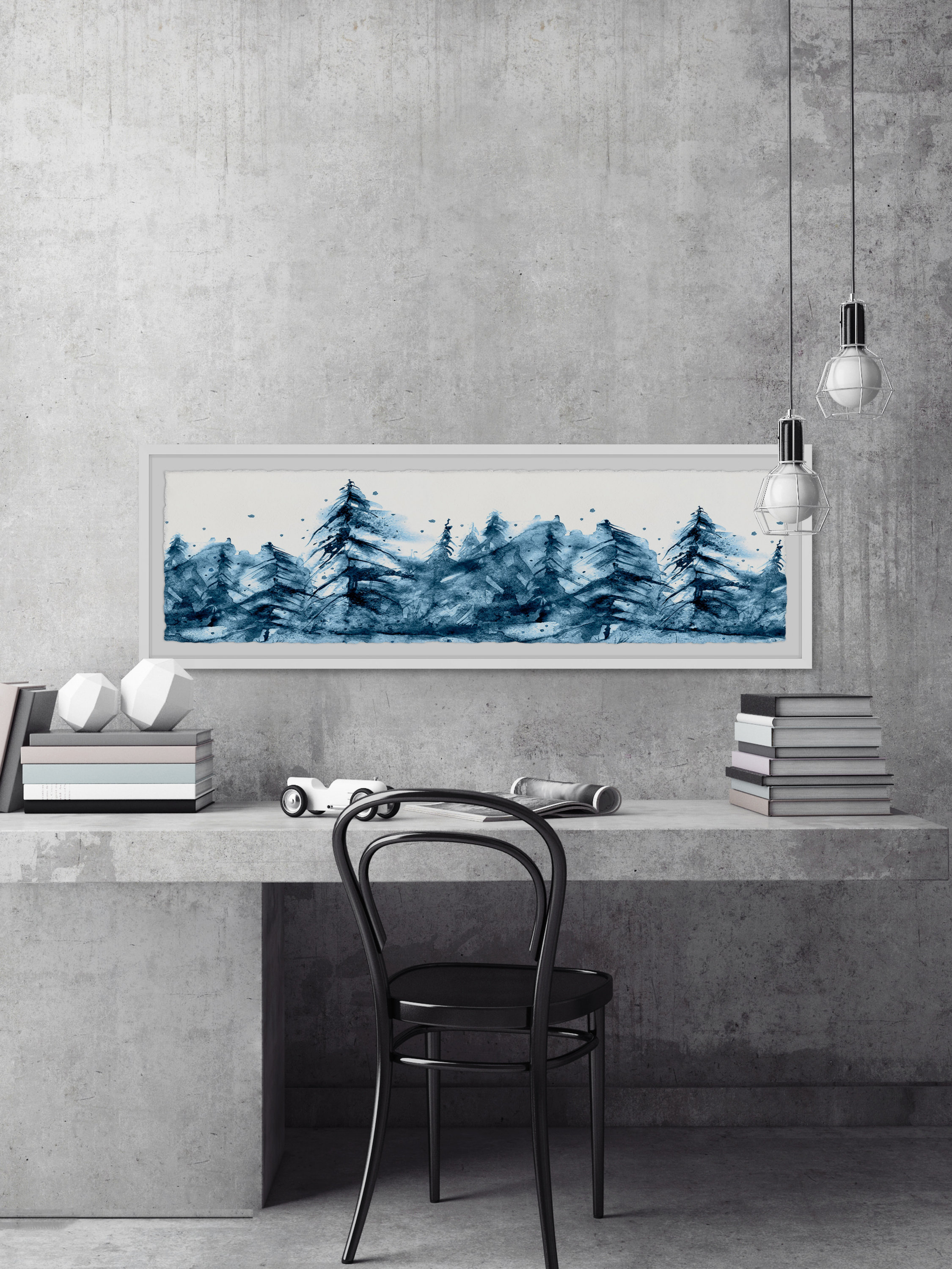 Loon Peak® Foggy Forest - Picture Frame Panoramic Painting | Wayfair