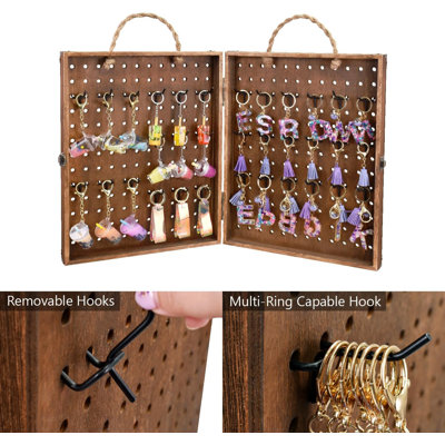 Millwood Pines Ashfan 2 Panel Pegboard Jewelry Display Organizer | Wayfair