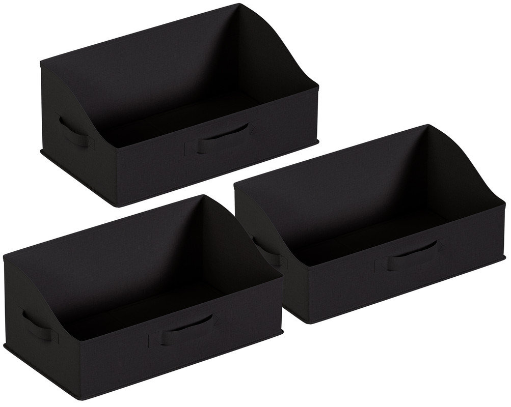 Ebern Designs 3 Pack Collapsible Trapezoid Storage Bins Box - Set of 3 ...