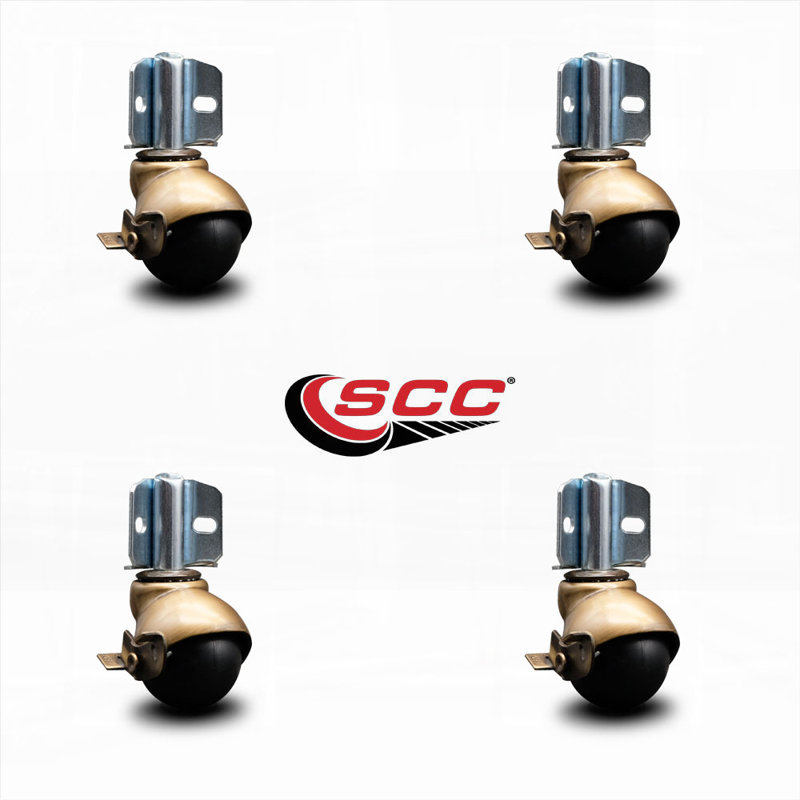 Service Caster Caster with Brake and Corner Mount Bracket | Wayfair