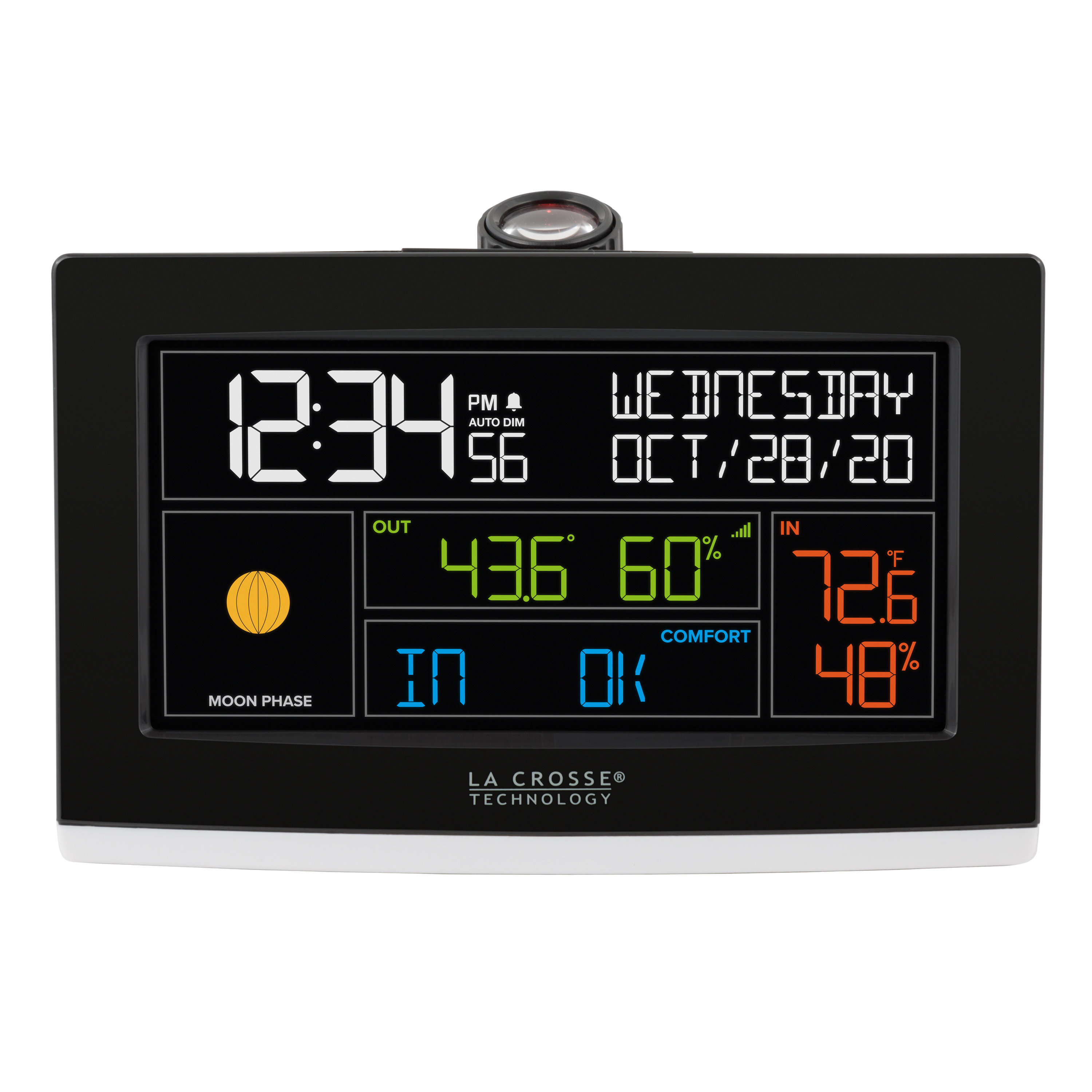 La Crosse Technology Projection Alarm Clock with WiFi Connectability ...