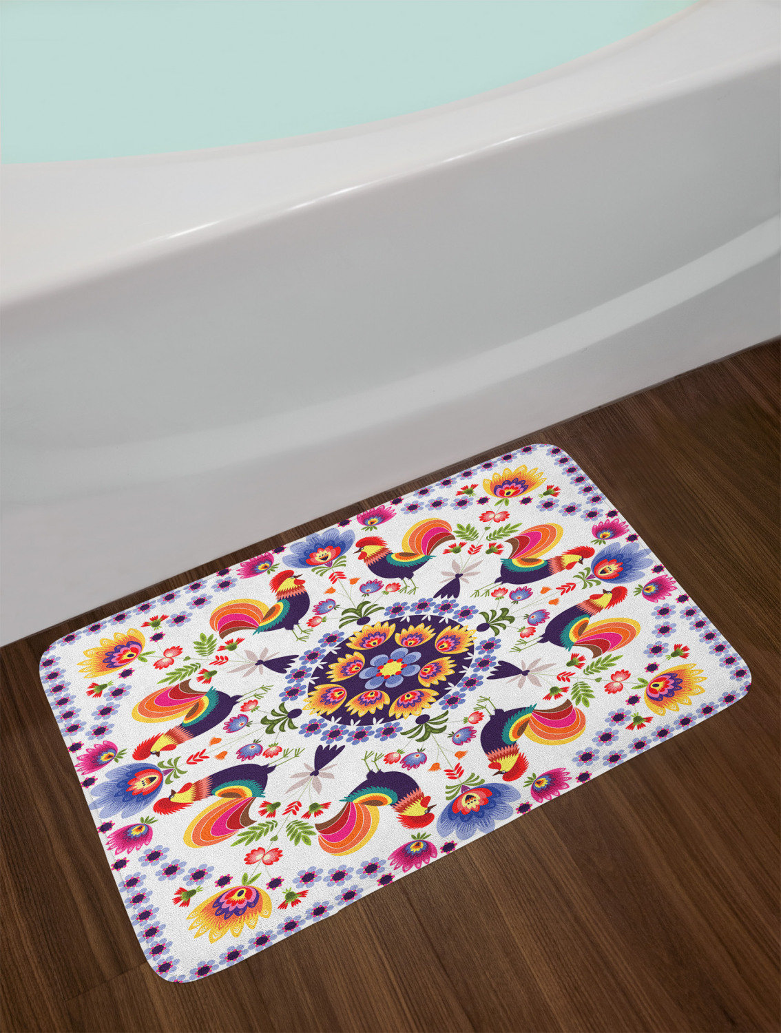 East Urban Home Polish Folk Art Bath Rug | Wayfair