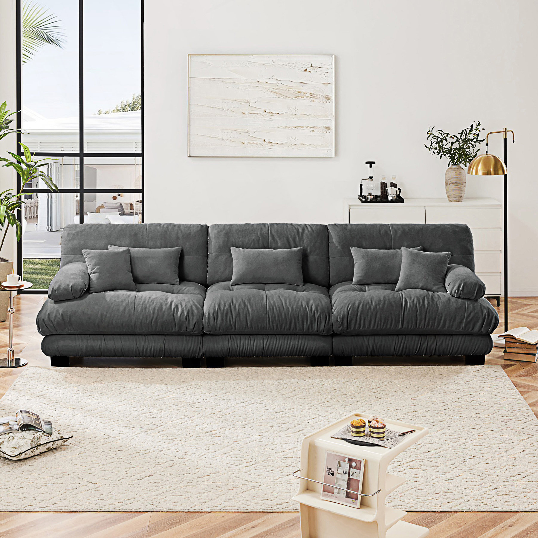 Dakota Fields 3-Seater Sectional Sofa, Modular Deep Seat Sofa Couch | Wayfair