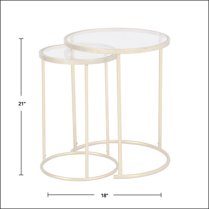 Mercer41 Stark Glass Frame Nesting Tables & Reviews | Wayfair