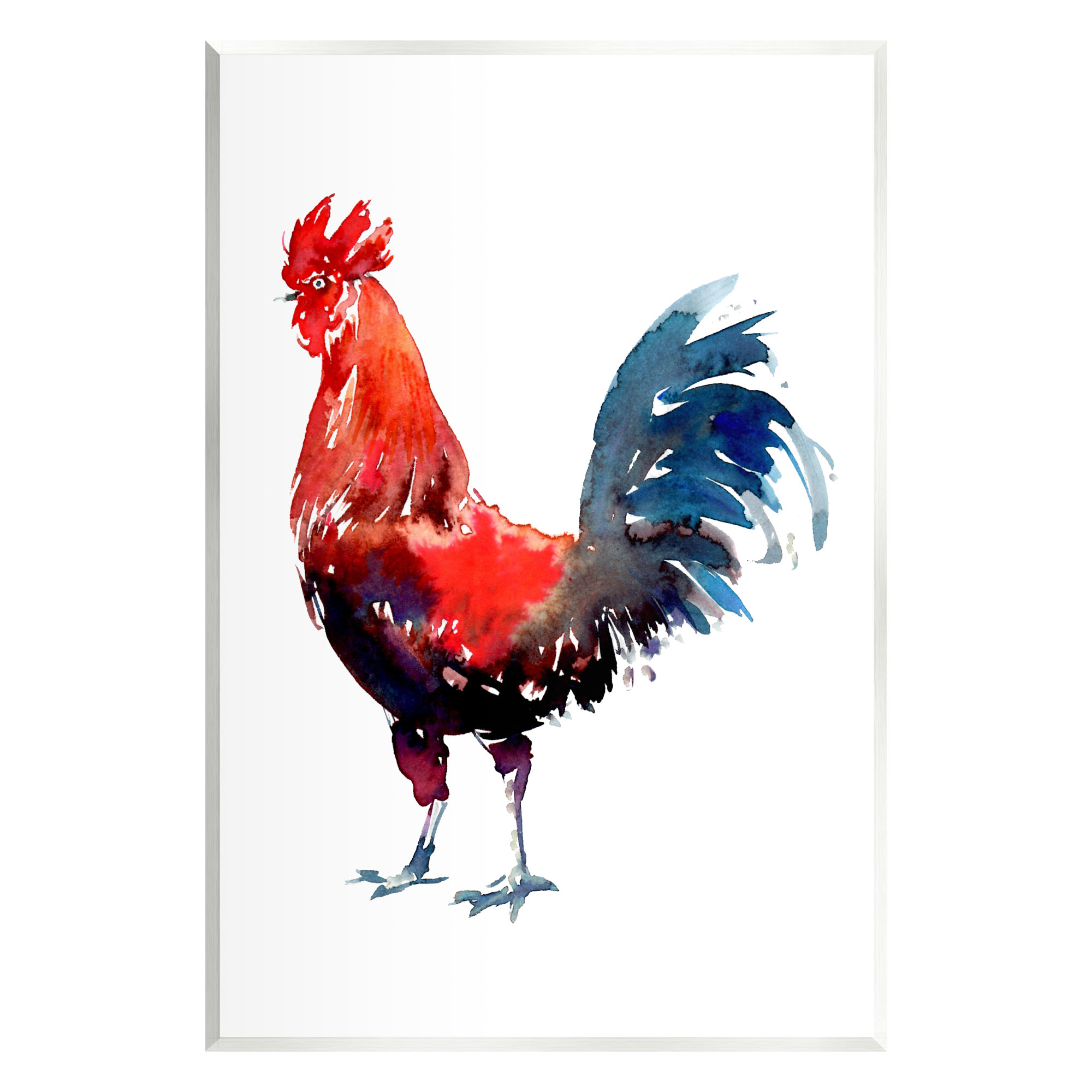 Stupell Industries Modern Rooster On White Wall Plaque Art Design By ...