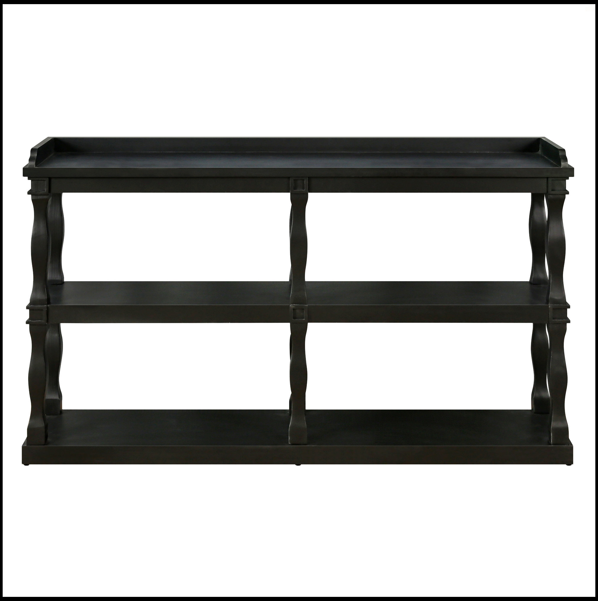 Alcott Hill Console Table With 3-Tier Open Storage Spaces And Roman ...