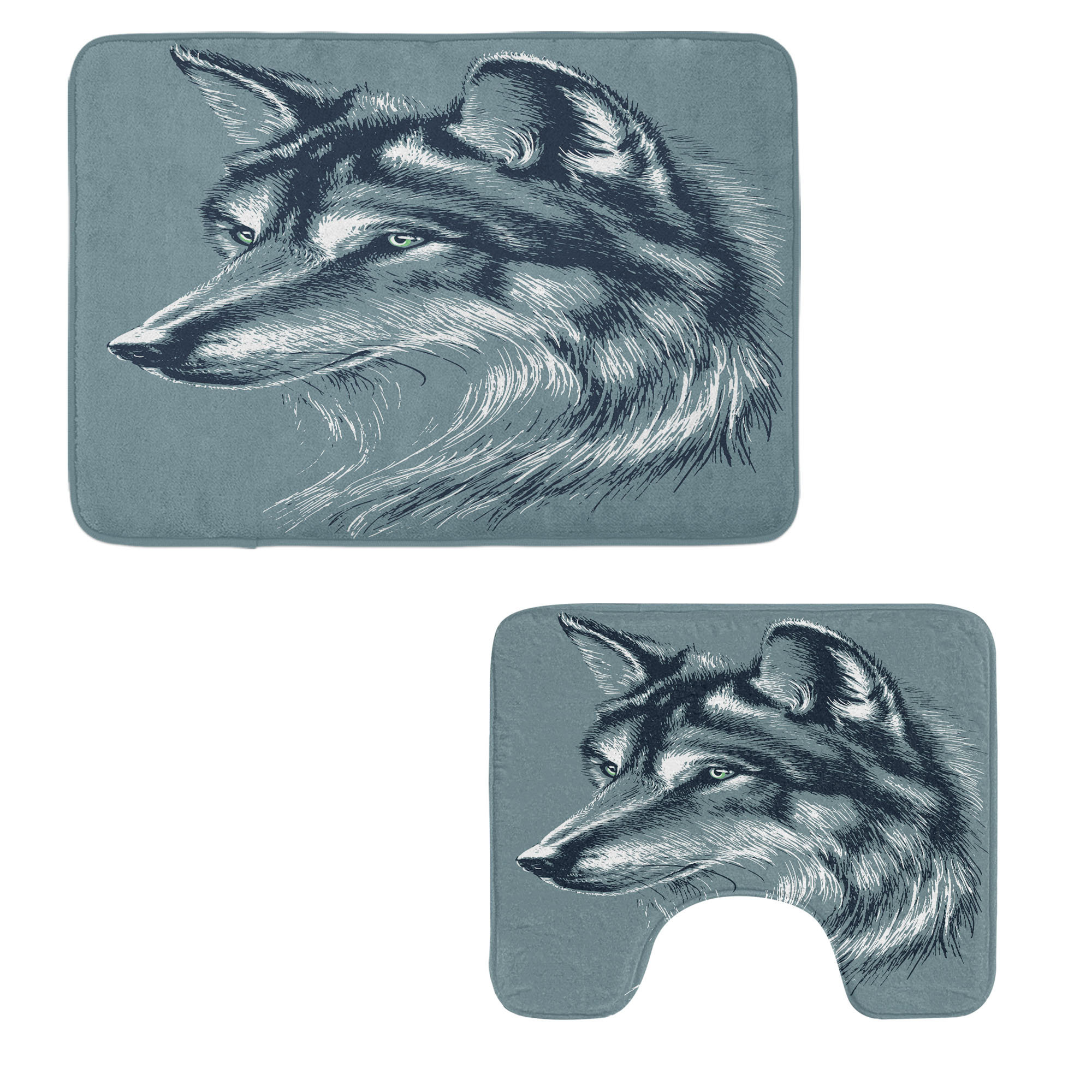 East Urban Home Animal Bathroom Rug Set 2 Pieces Rectangle & Contour ...