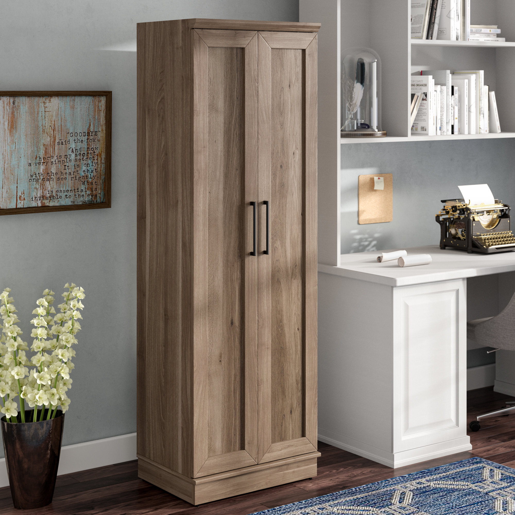 Carnesha 23.31 Wide 4 Shelf Storage Cabinet Winston Porter Finish Salt Oak