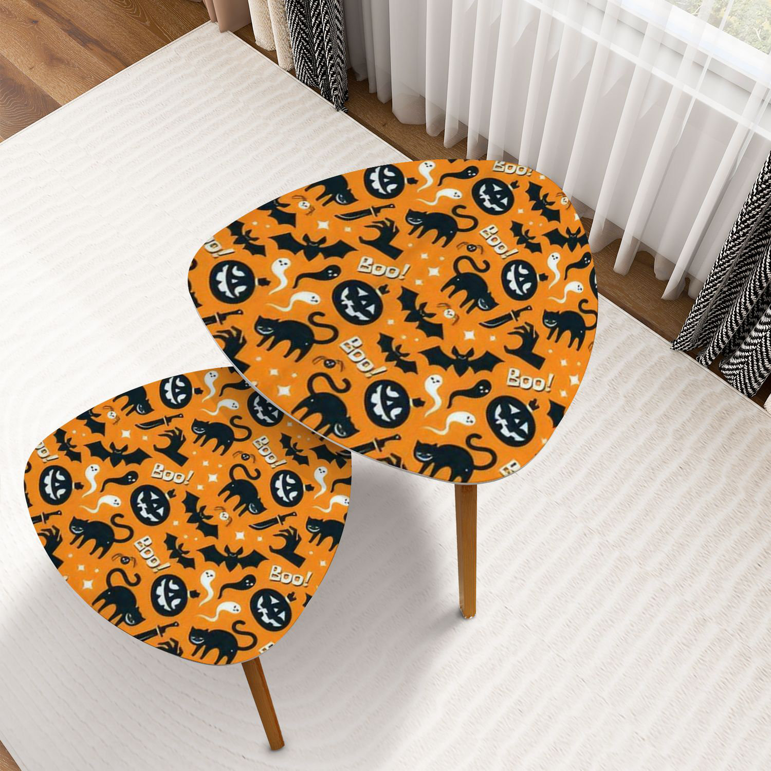 George Oliver Triangle Nesting Coffee Table Set of 2 Halloween skull ...